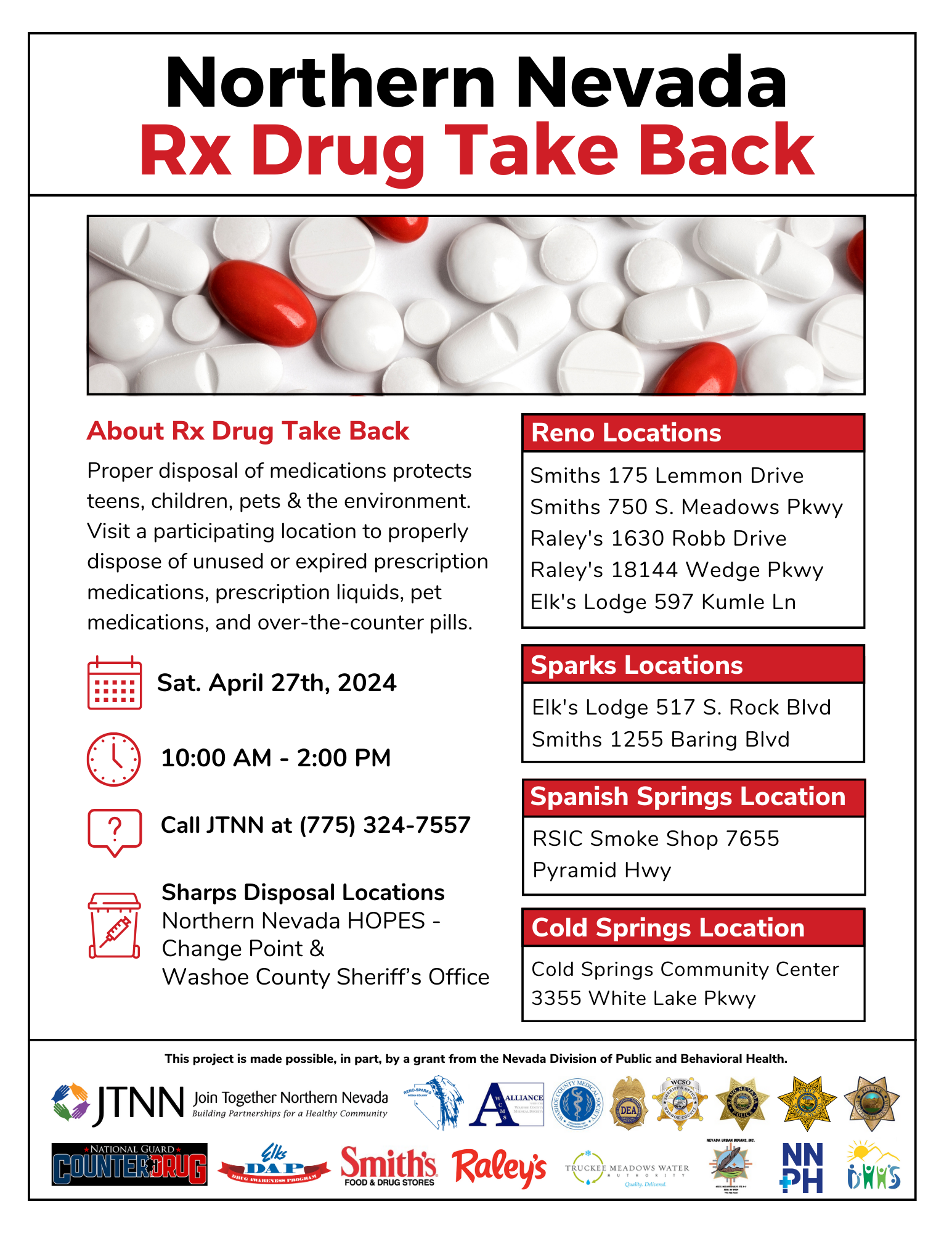 Rx Drug Take Back Day - Join Together Northern Nevada